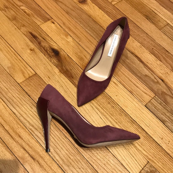 Diane Von Furstenberg | Shoes | Embossed Leather Wine Burgundy Cleavage ...